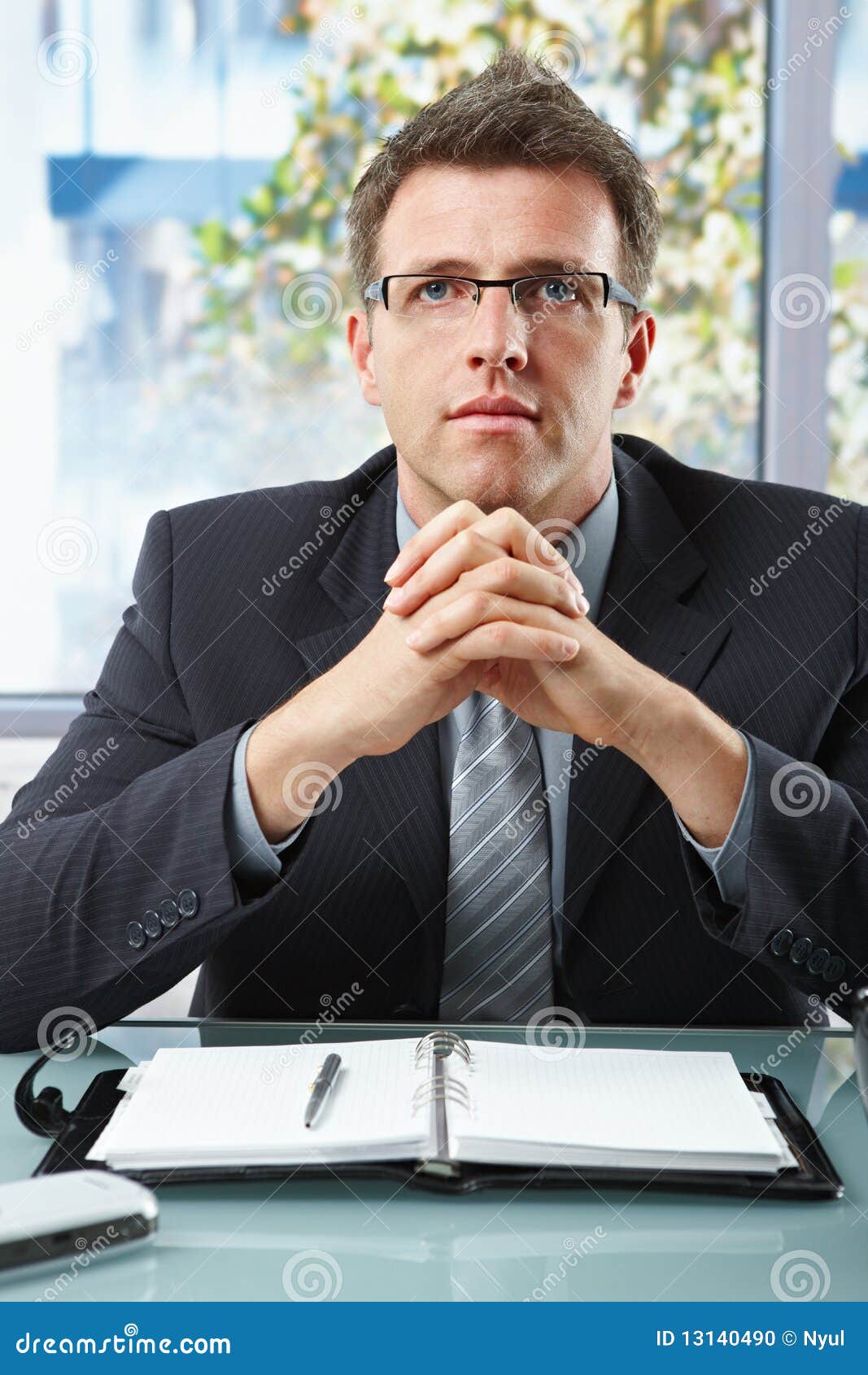 Executive in Suit Looking at Camera Stock Photo - Image of attention ...