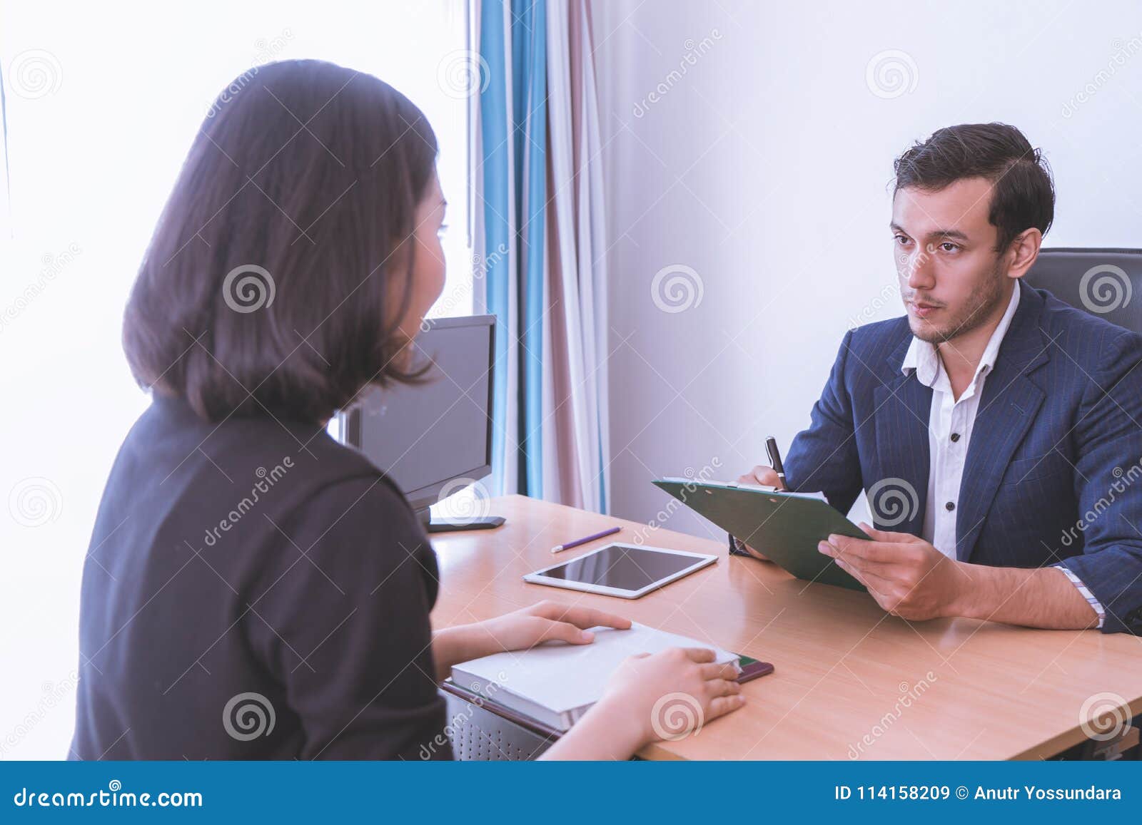 Executive Taking Note in Business Job Interview Stock Image - Image of ...