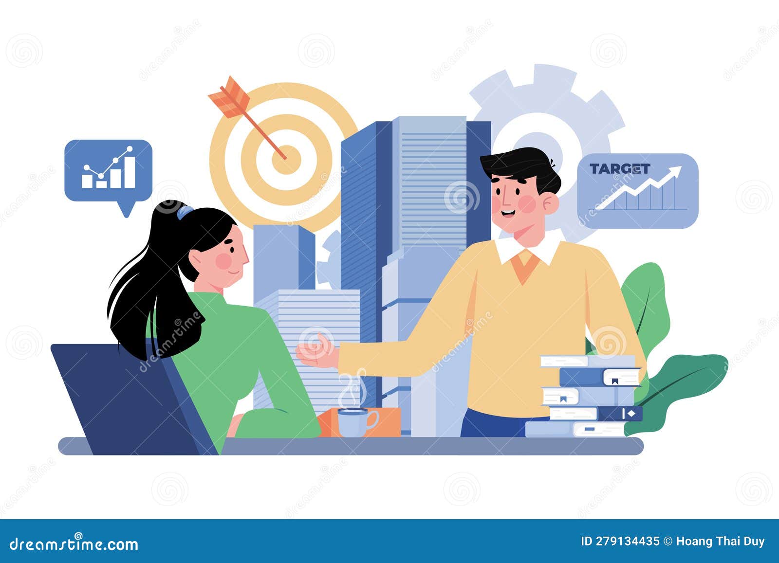 Project Coordinator Assigning Tasks, Managing Timelines Stock Vector ...