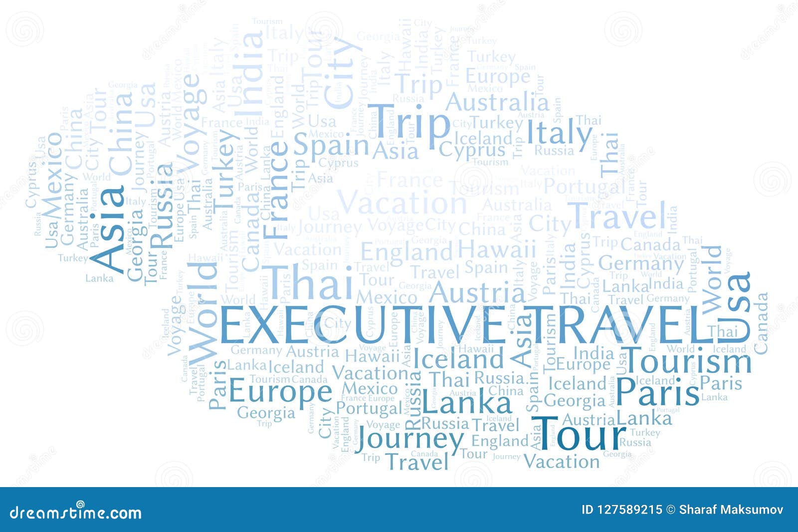 Executive Travel Word Cloud. Stock Illustration - Illustration of word ...