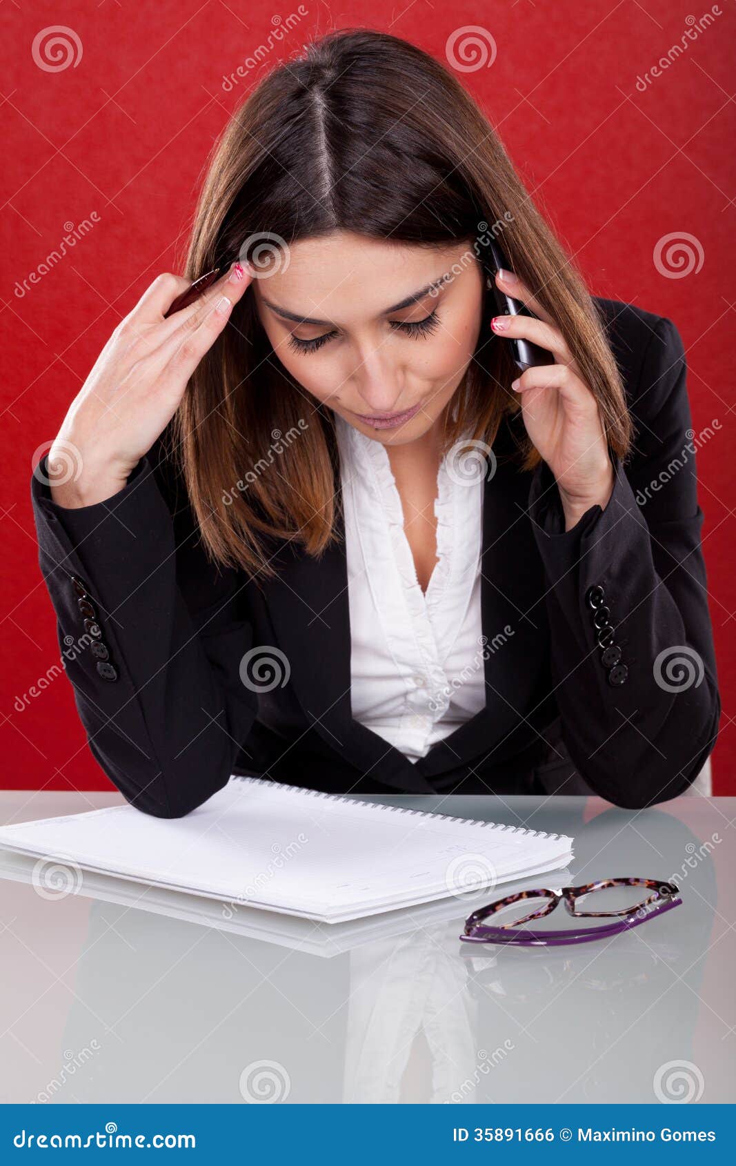 Executive Woman with Upset Expression Stock Photo - Image of ...