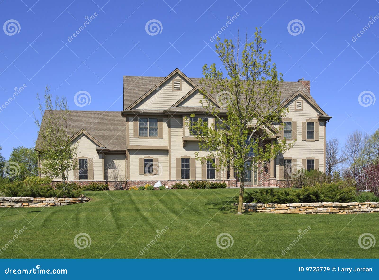 Executive Wood Estate stock image. Image of stone, housing - 9725729