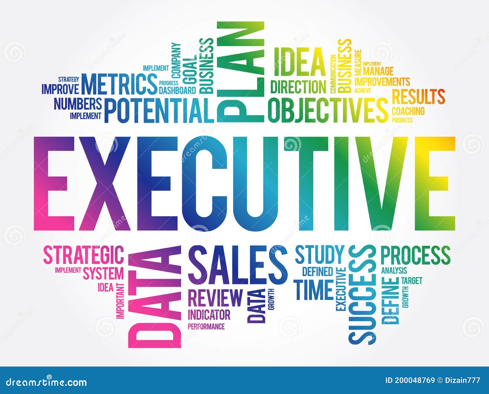 Executive Word Cloud Collage Stock Illustration - Illustration of ...