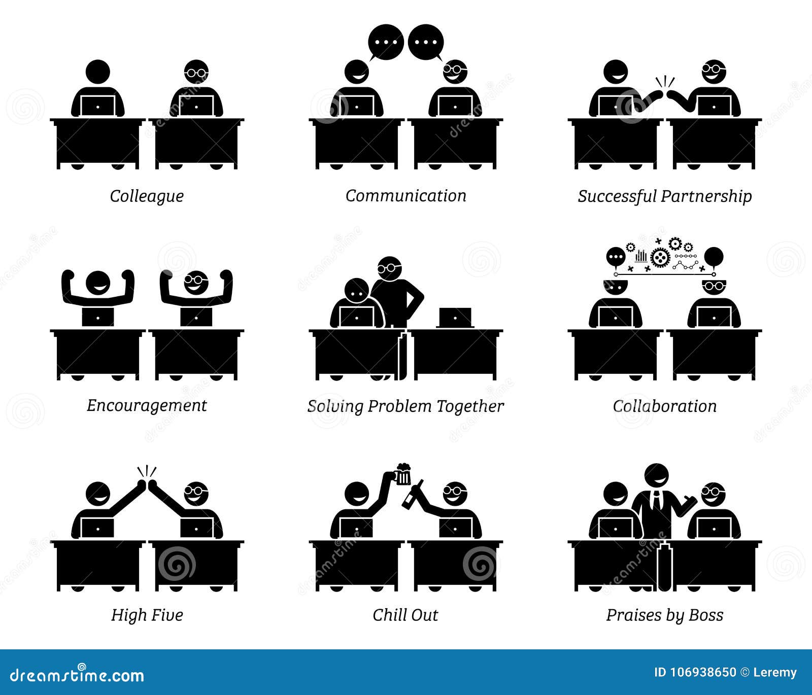 Executive Working in an Efficient Office Workplace. Stock Vector ...