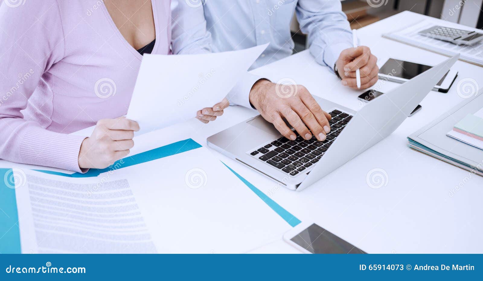 Executive Working with His Assistant Stock Image - Image of networking ...