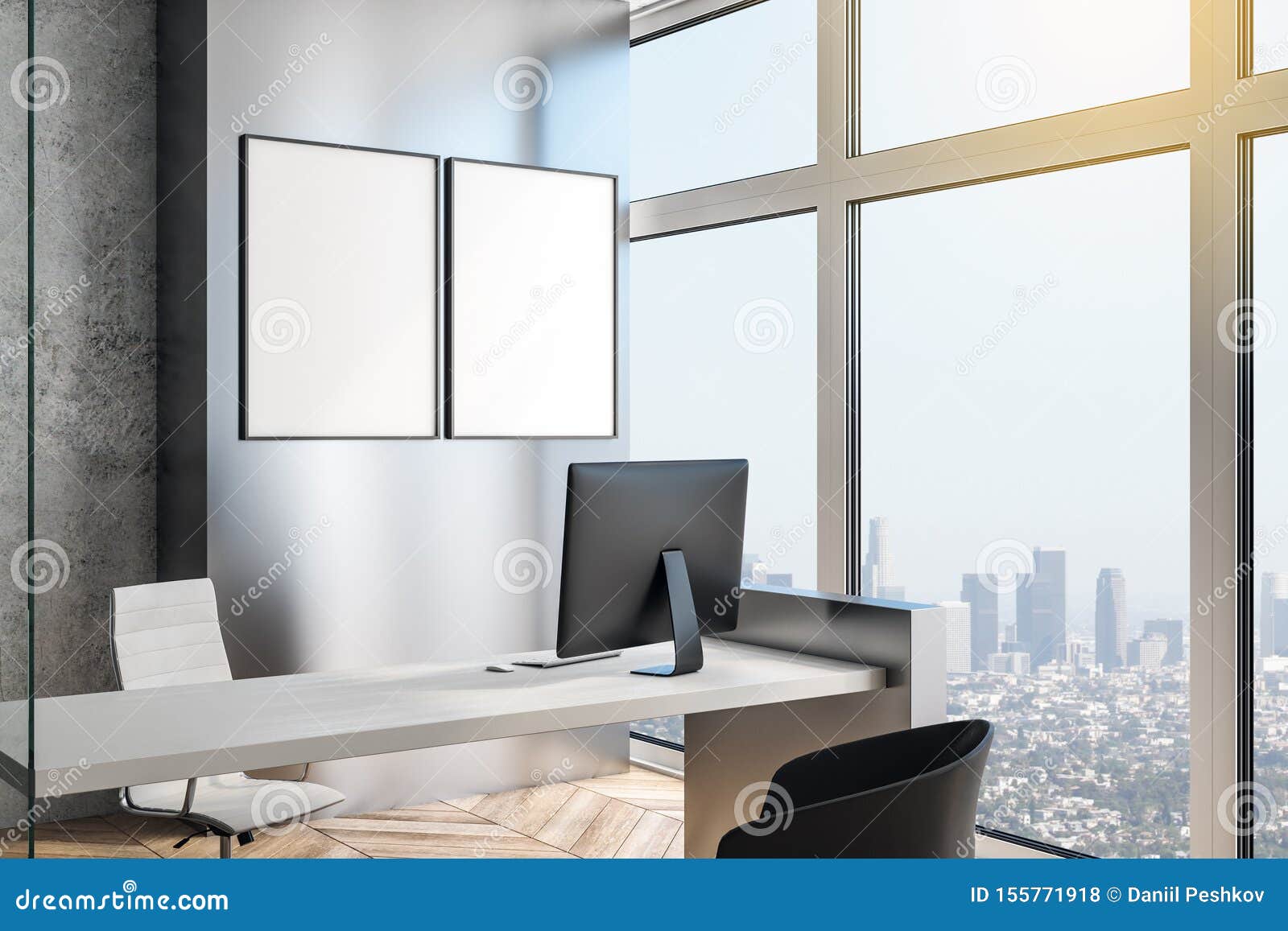 Executive Workplace in a Modern Interior Stock Illustration ...