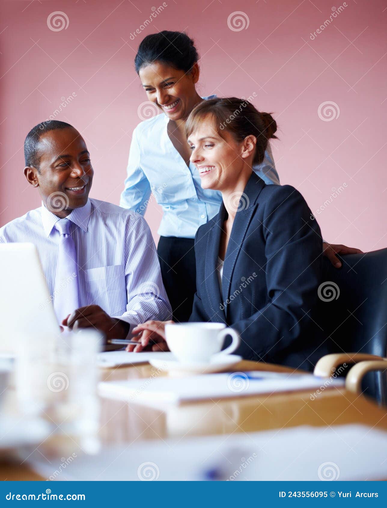 Executives Happy To Discuss Ideas. Group of Executives Smiling while ...