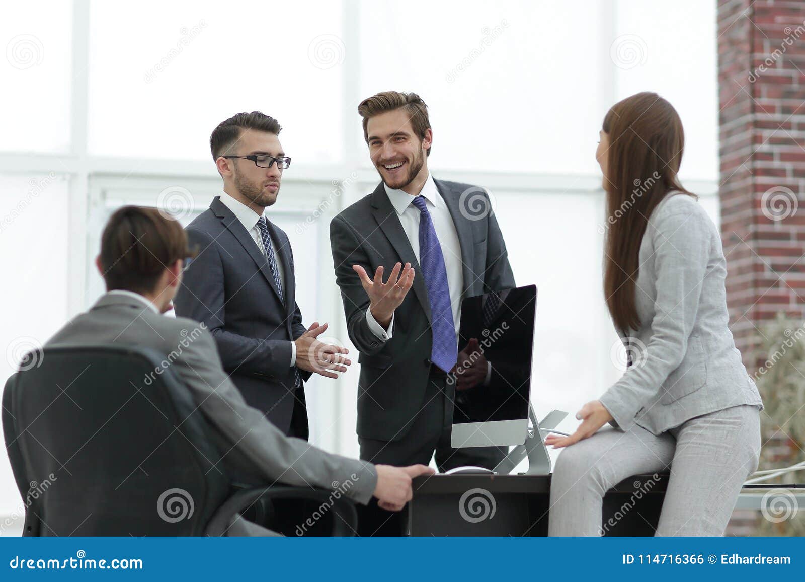 Business People Discussing Over New Business Project in Office. Stock ...