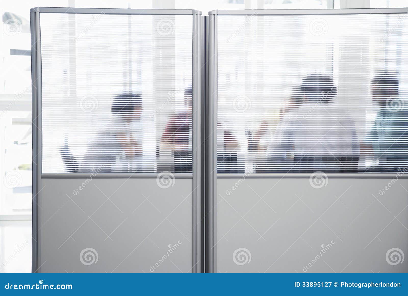 Executives in Meeting Behind Translucent Wall Stock Image - Image of ...