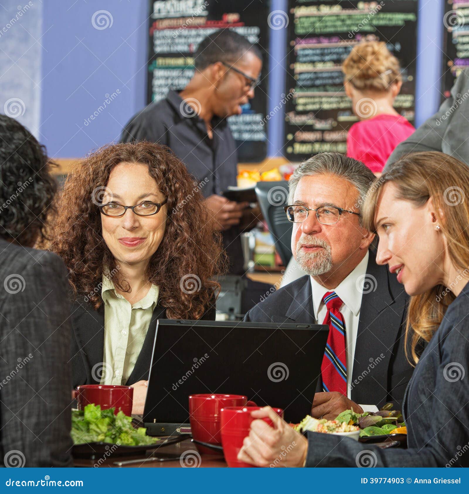 Executives Meeting Over Lunch Stock Image - Image of break, discussion ...