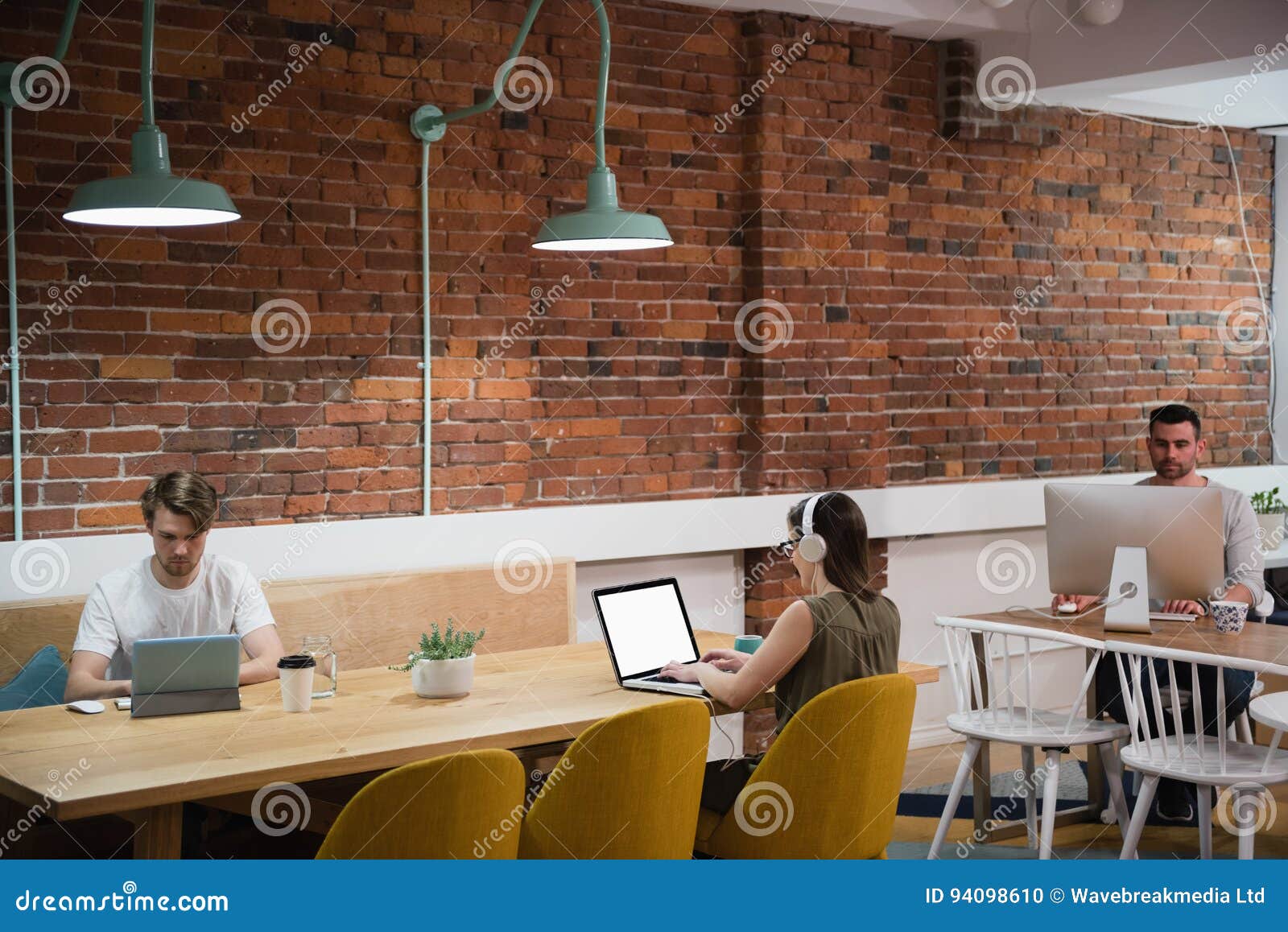 Executives Working at Desk in Office Stock Photo - Image of casual ...