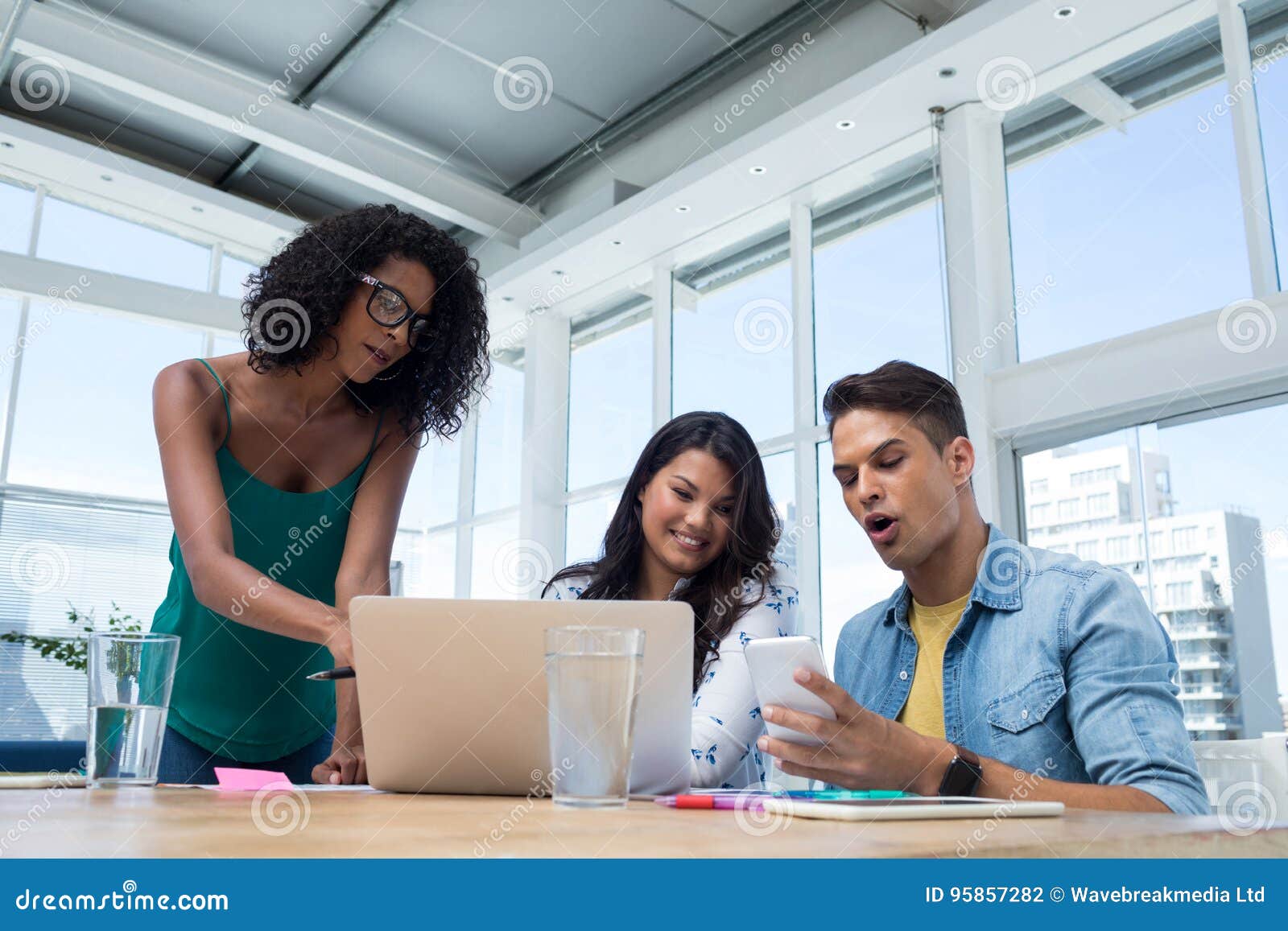 Executives Working on Laptop in the Office Stock Photo - Image of ...