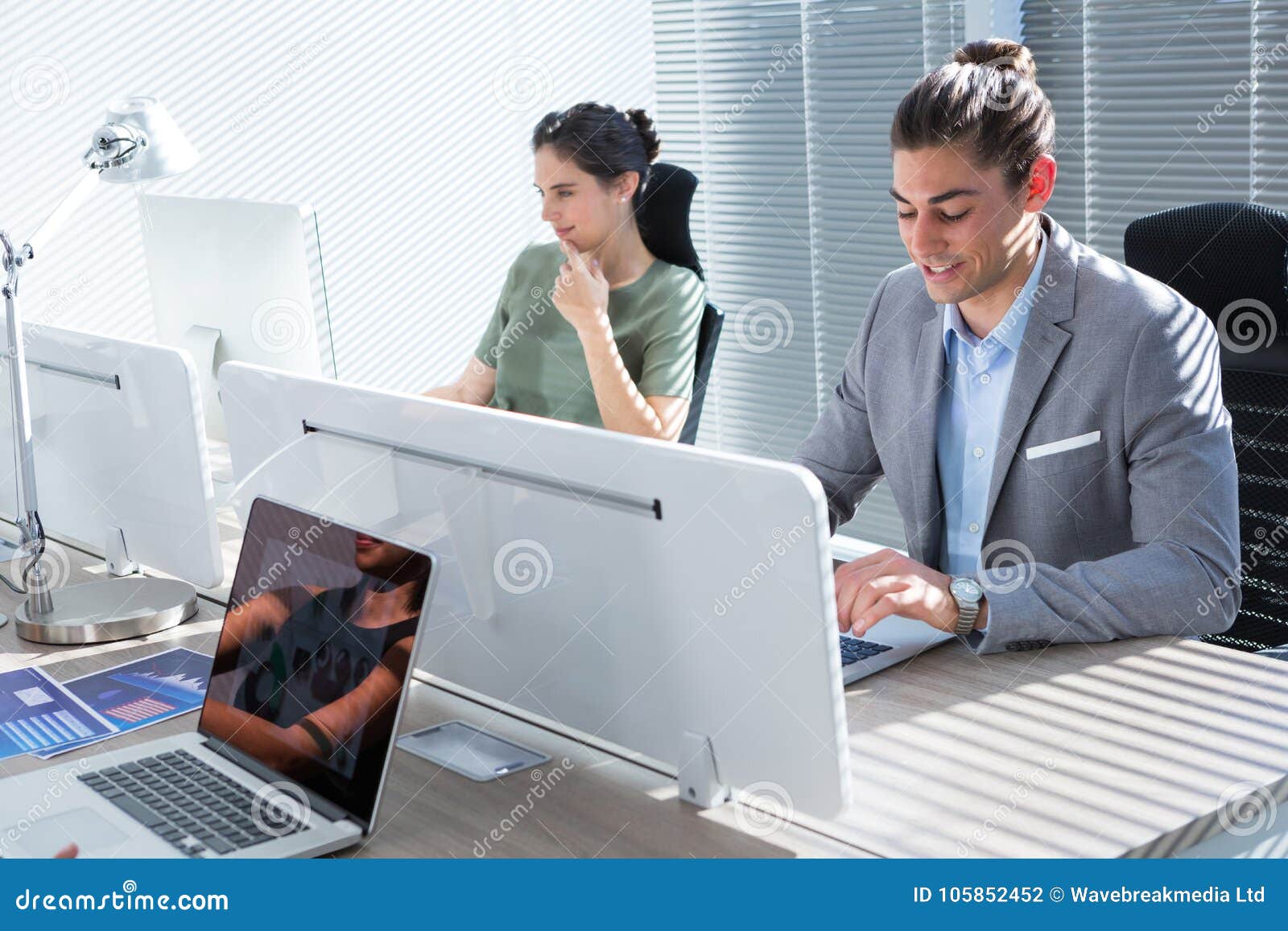 Executives Working in the Office Stock Photo - Image of attractive ...