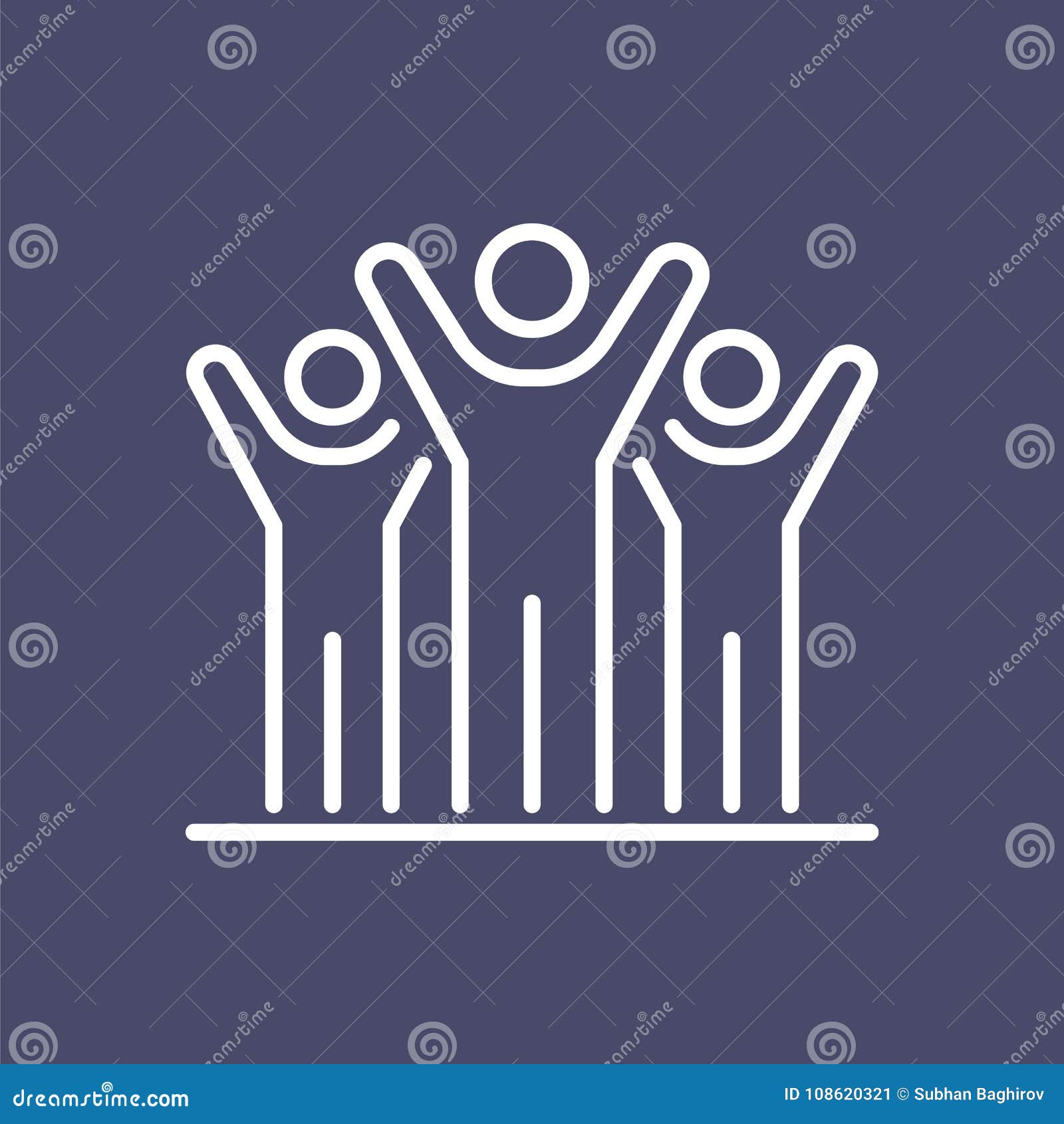Executivos Da Linha Simples Ilustração Lisa Do ícone Do Grupo De