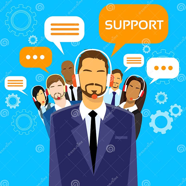 Executivos Do Grupo Team On Técnico Do Apoio Ilustração Do Vetor