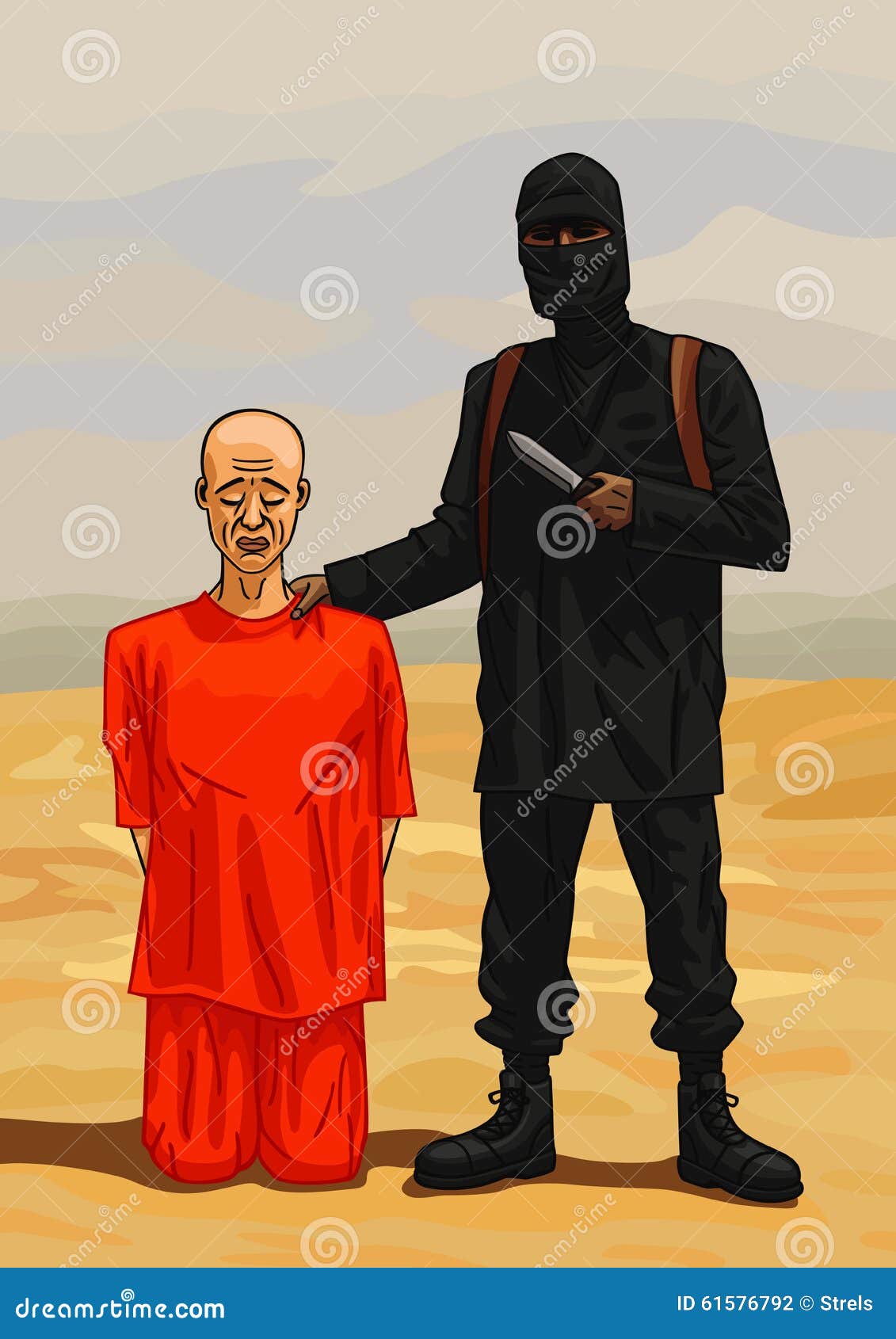 Executor Do Terrorista E Sua Vítima Ilustração do Vetor - Ilustração de ...