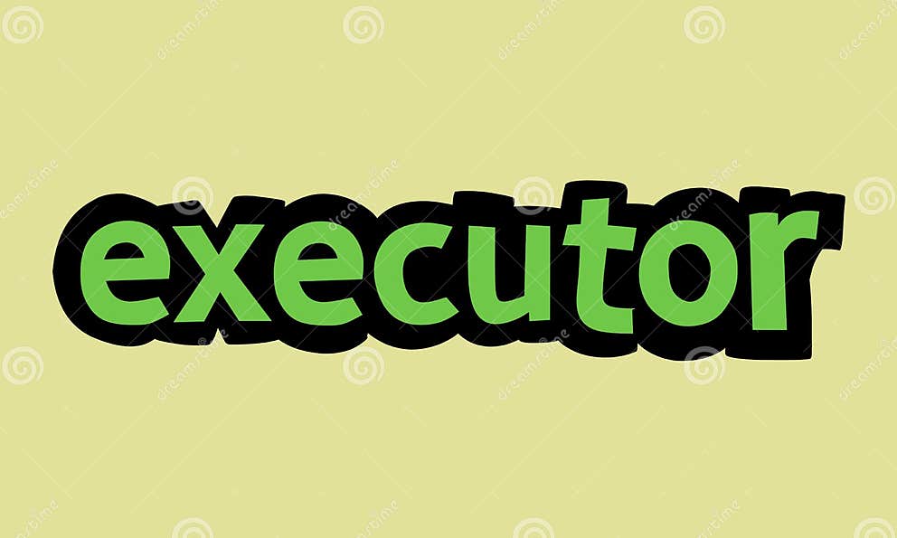 EXECUTOR Writing Vector Design on Yellow Background Stock Vector ...