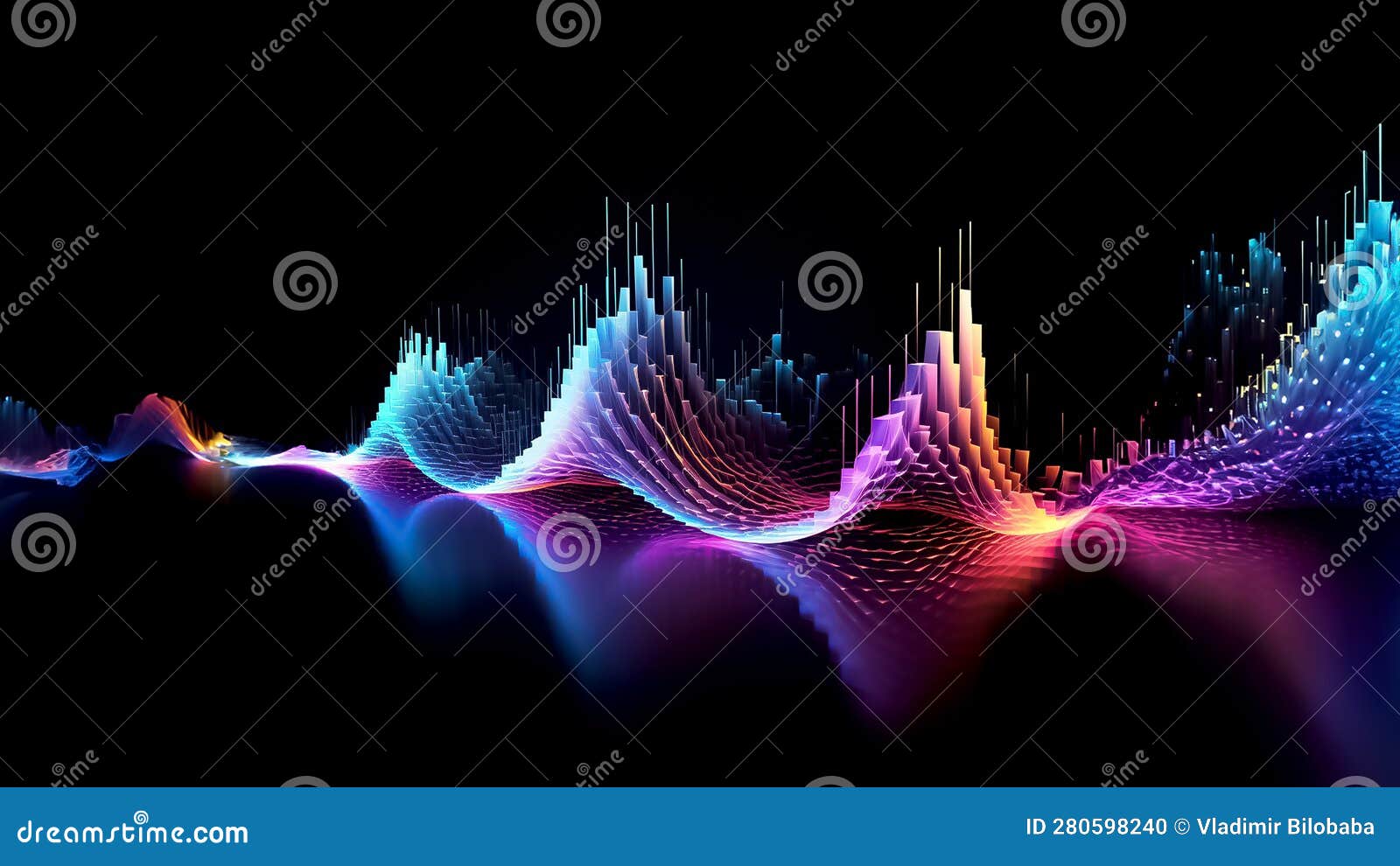 An Exemplary Generation of Audio Signals Stock Illustration ...