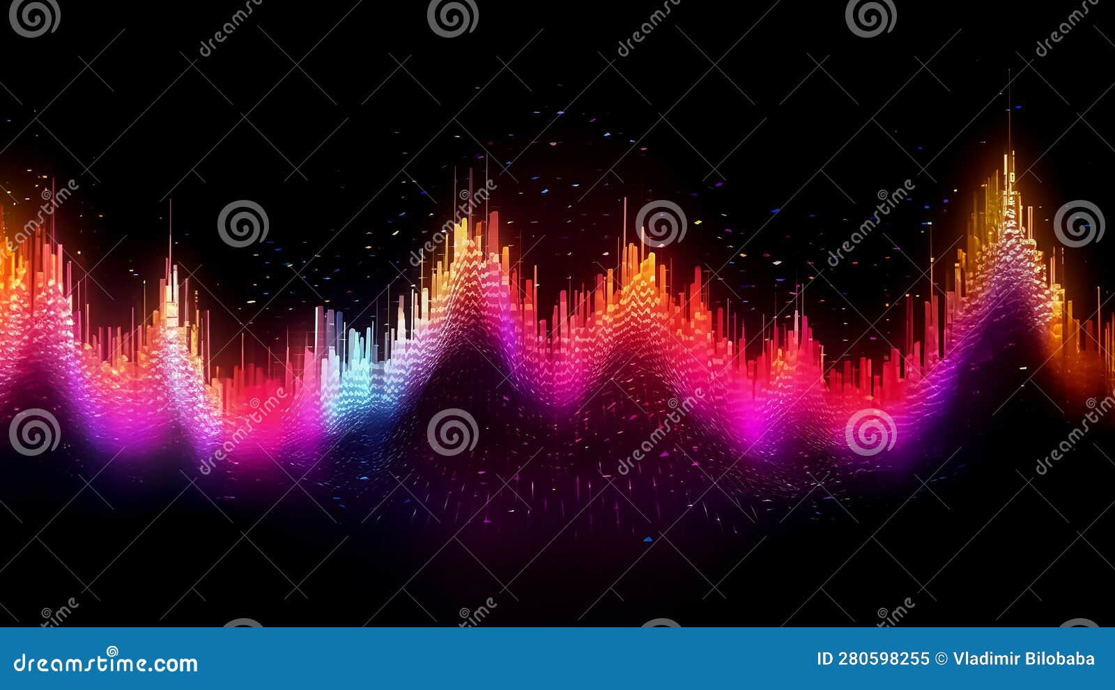 An Exemplary Generation of Audio Signals Stock Illustration ...