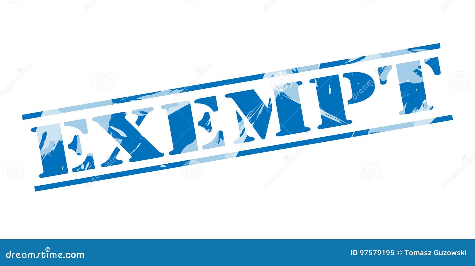 Exempt blue stamp stock illustration. Illustration of banner - 97579195