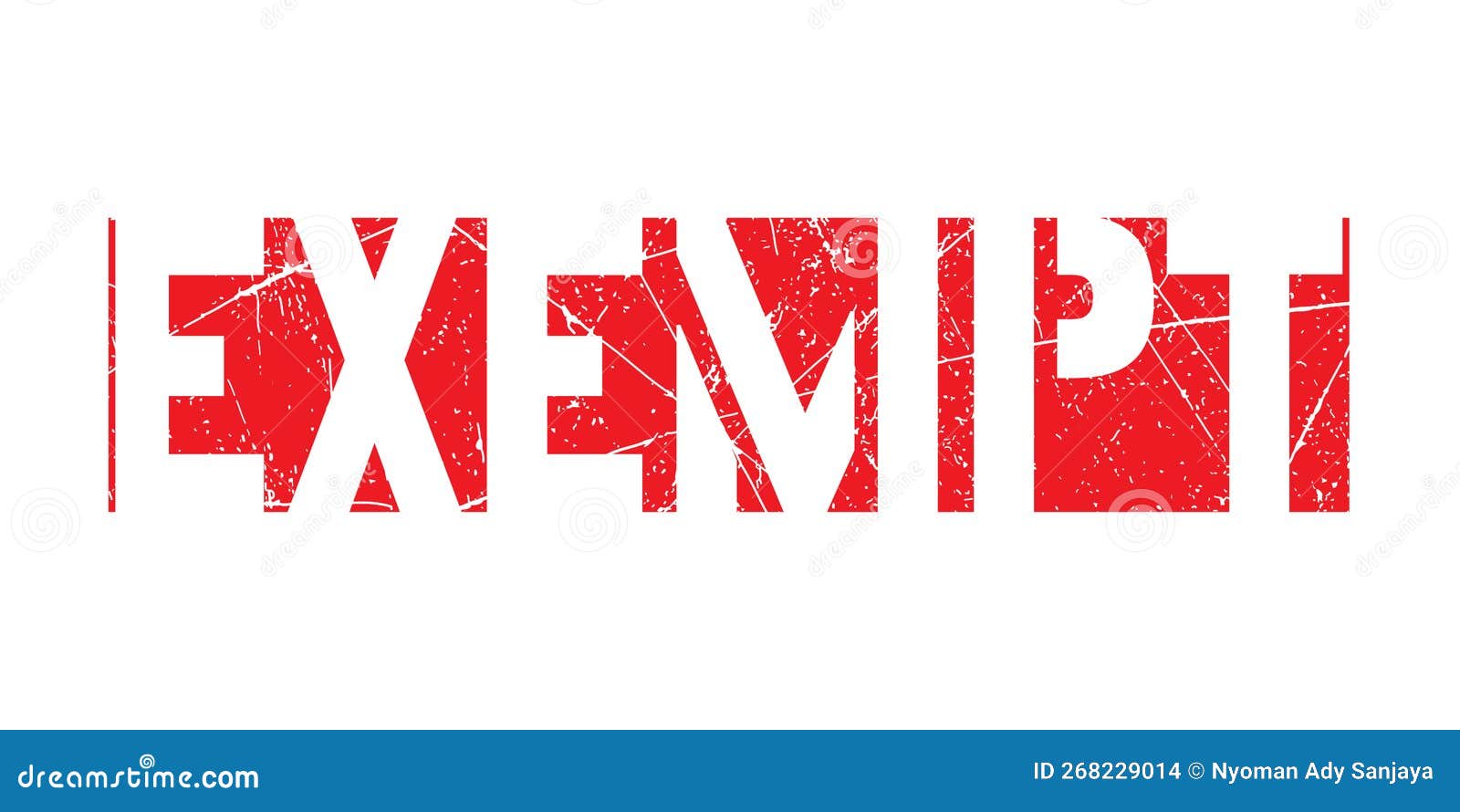 Exempt Grunge Rubber Stamp on White Background, Vector Illustration ...