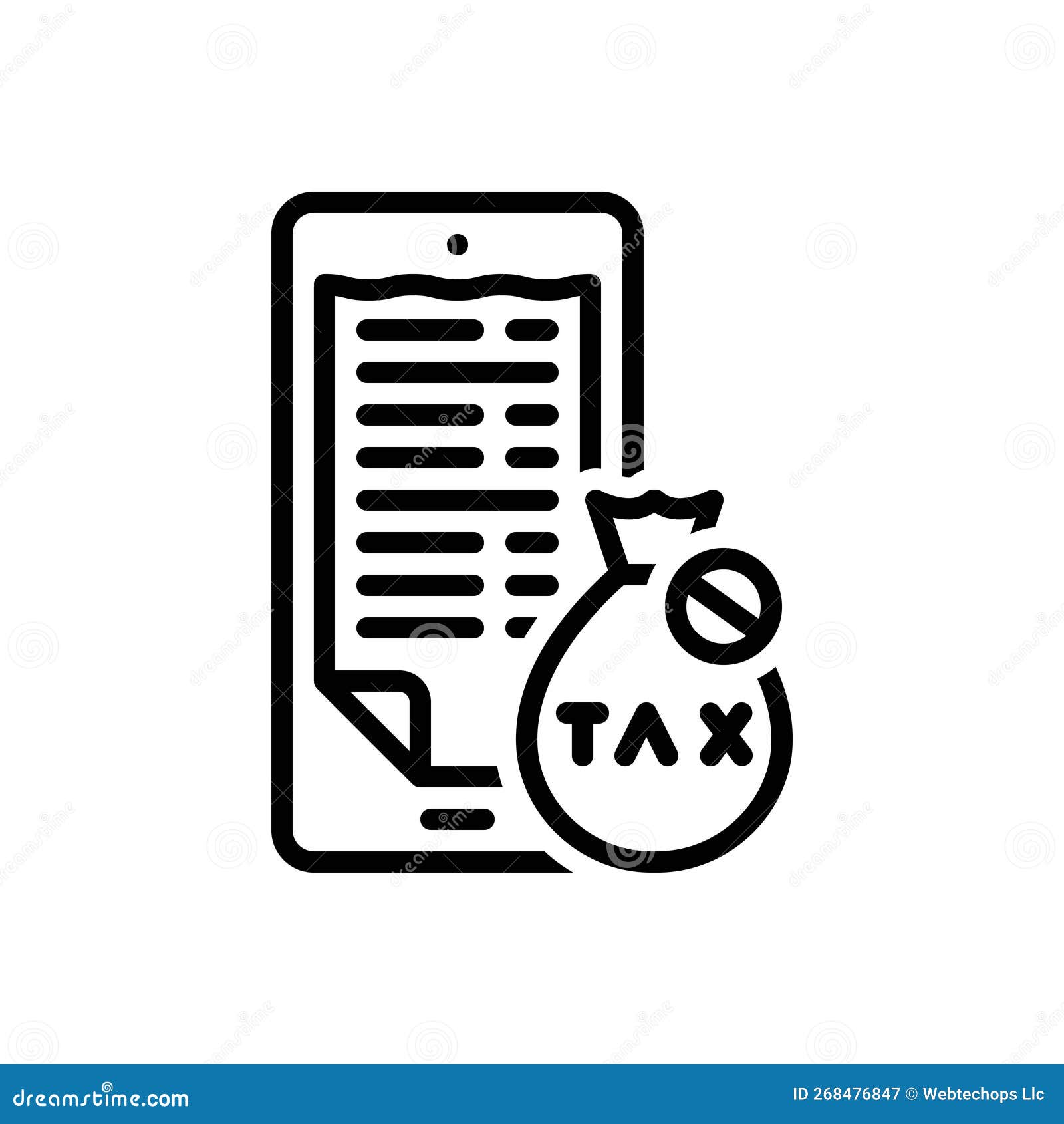 Black Line Icon for Exempt, Free and Dues Stock Illustration ...
