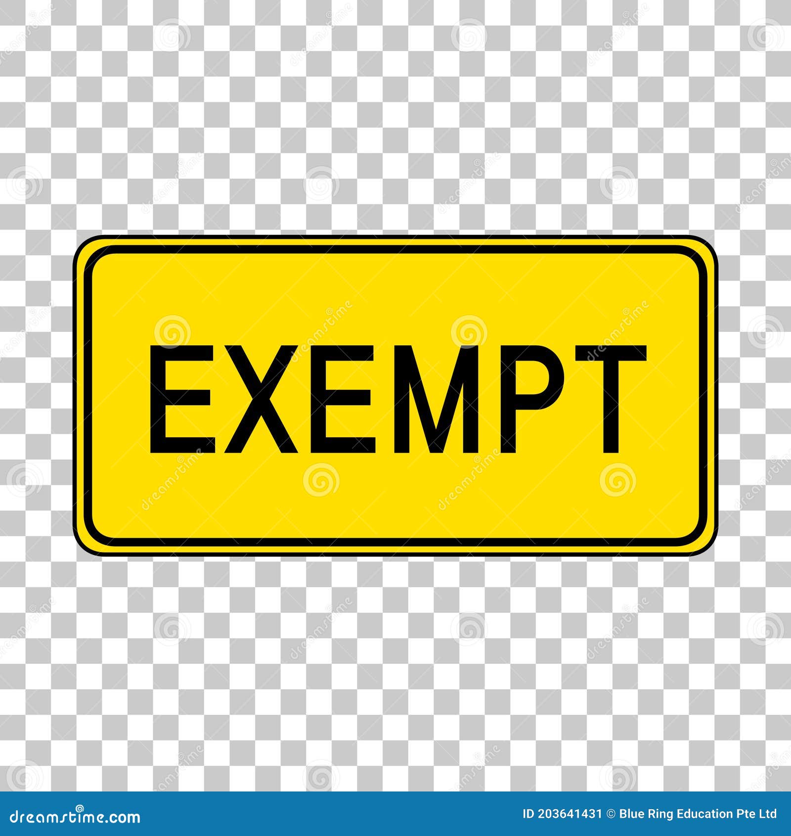 Exempt Sign Isolated on Transparent Background Stock Vector ...