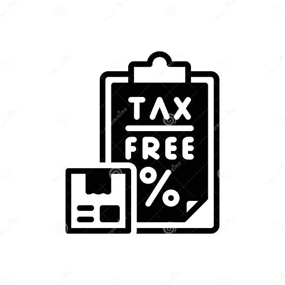 Black Solid Icon for Exemption, Discount and Taxation Stock Vector ...