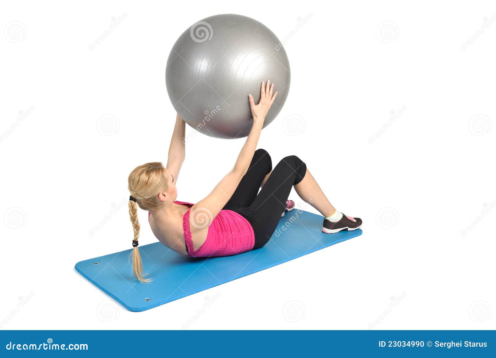 Exercice D'ABS Avec La Bille De Forme Physique Photo stock - Image du ...