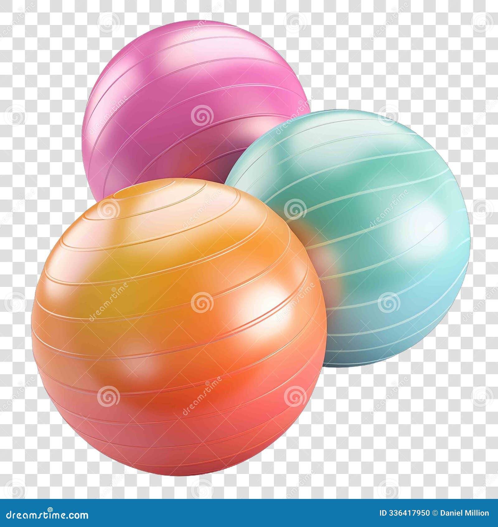 Exercise Balls Transparent Background Realistic Element Stock ...