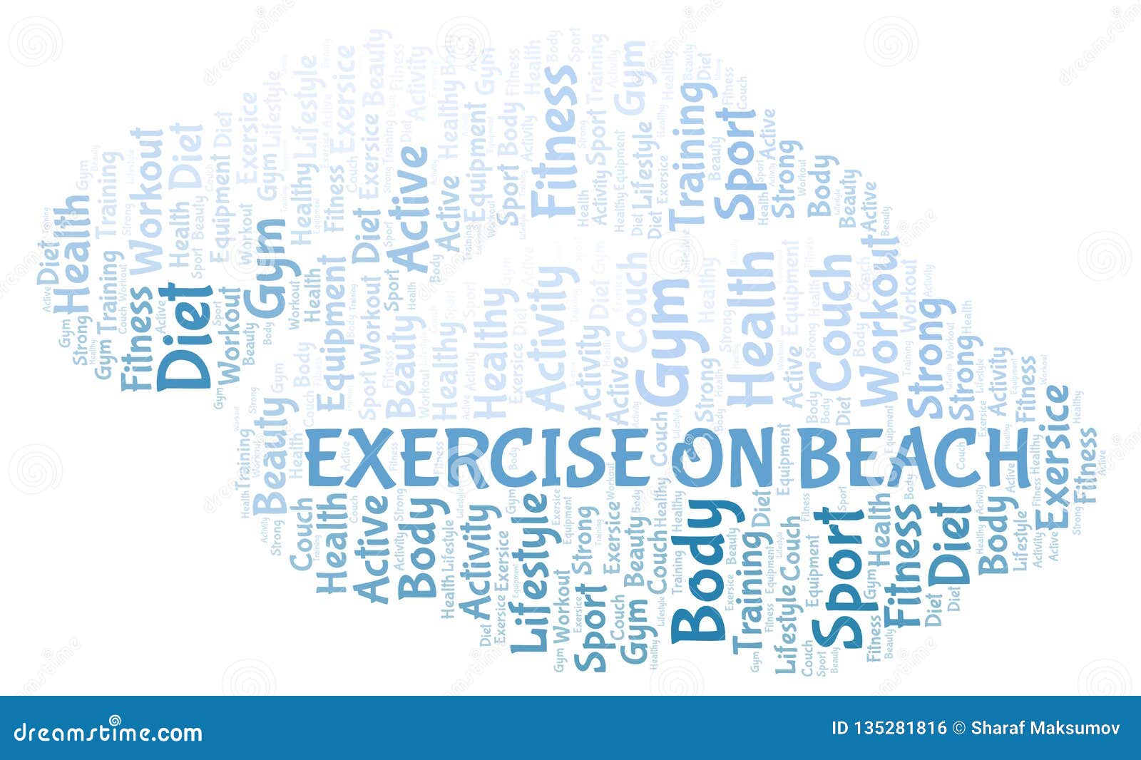 Exercise on Beach Word Cloud Stock Illustration - Illustration of card ...