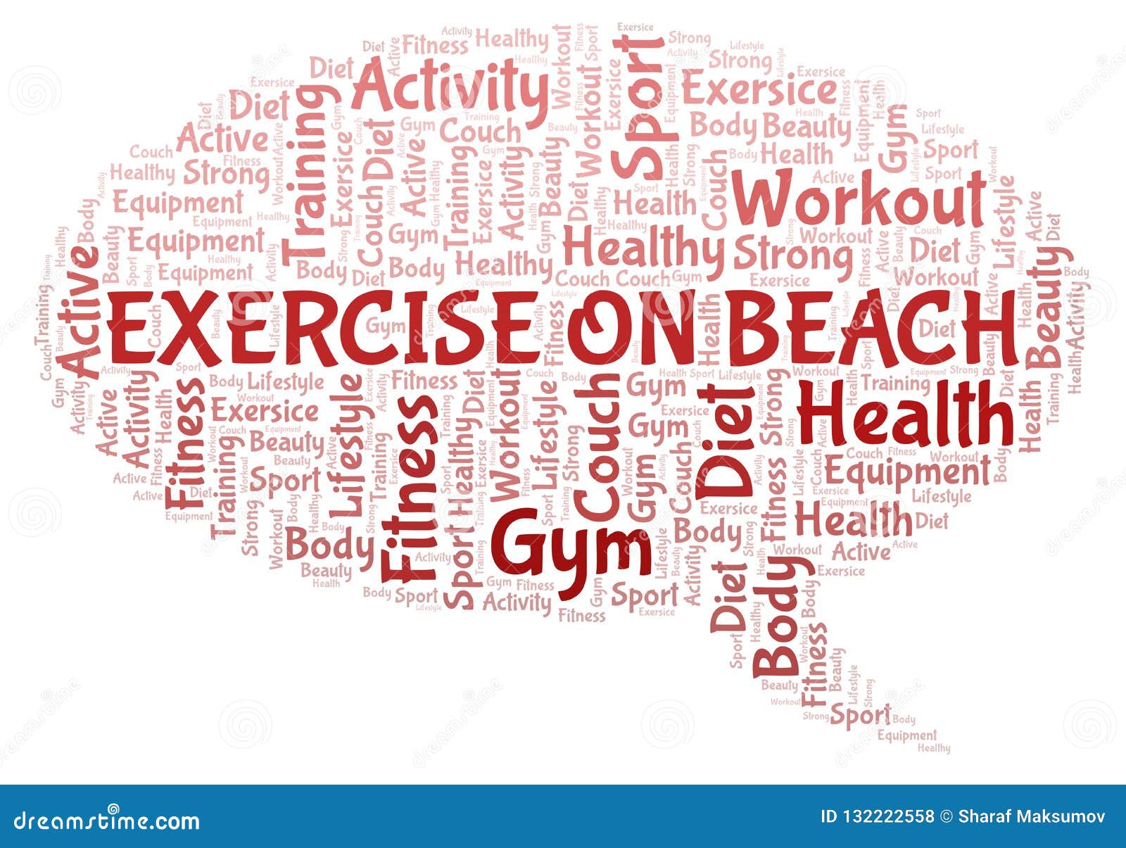 Exercise on Beach Word Cloud Stock Illustration - Illustration of fonts ...