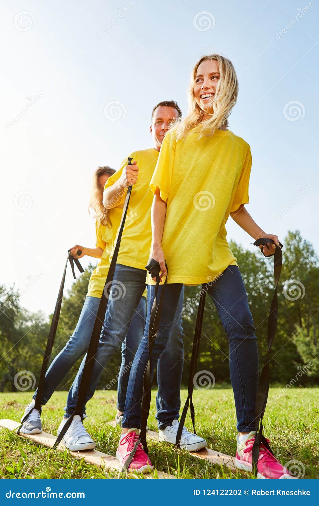 Exercise for Better Coordination in the Team Stock Photo - Image of ...