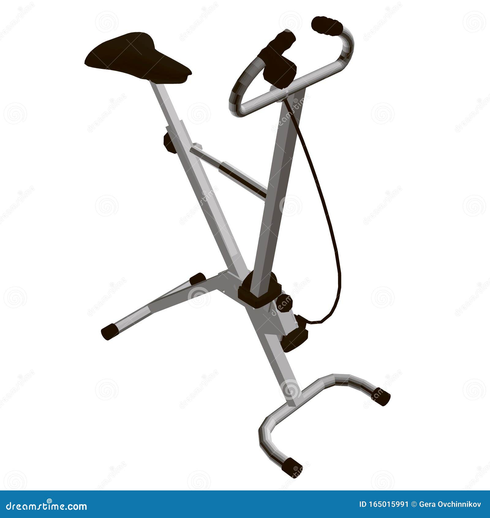Exercise Bike Isolated on a White Background. View Isometric. 3D Stock ...