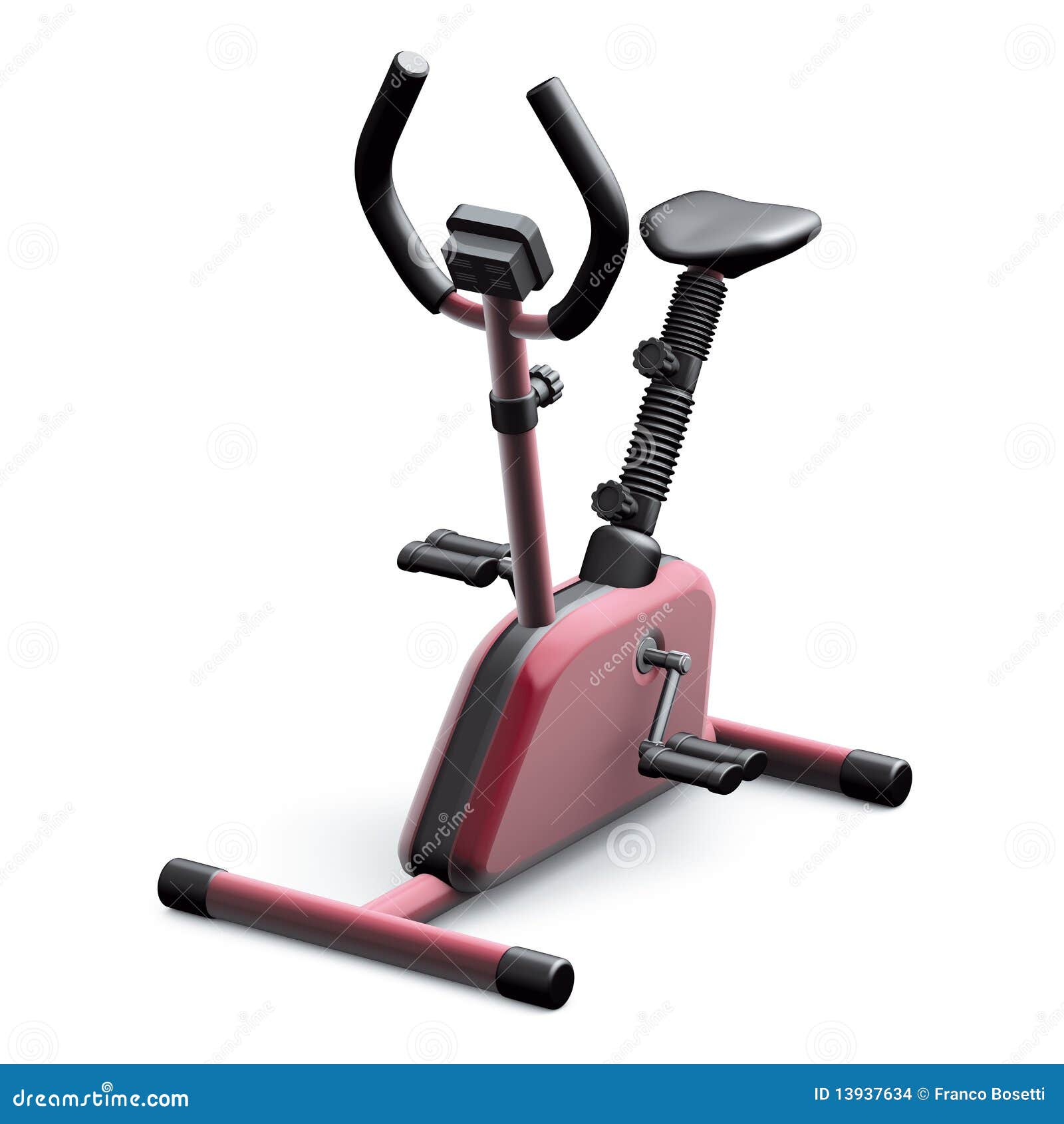 Exercise bike red stock illustration. Illustration of physical - 13937634