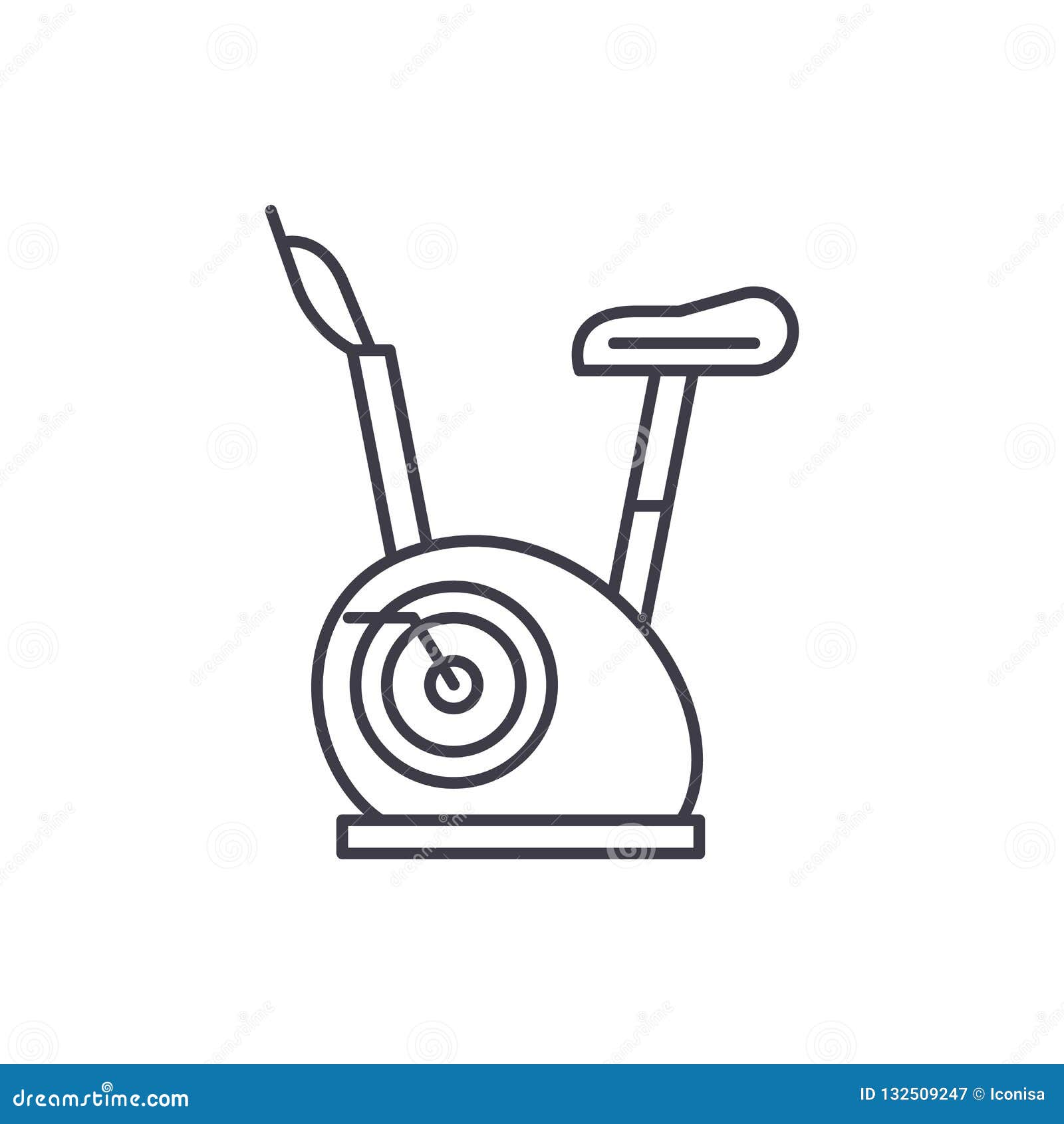 Exercise Bikes Line Icon Concept. Exercise Bikes Vector Linear ...