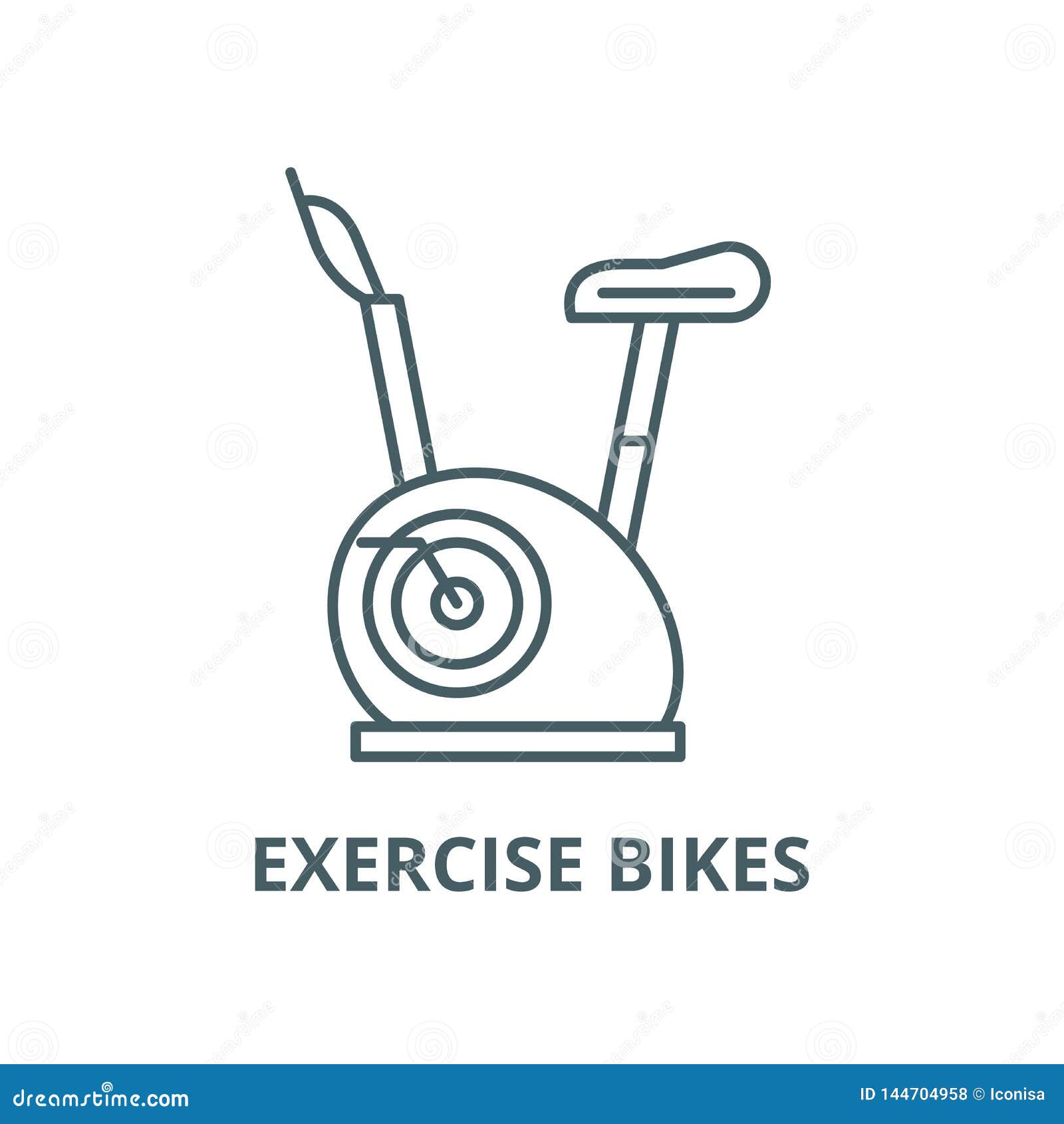 Exercise Bikes Line Icon, Vector. Exercise Bikes Outline Sign, Concept ...
