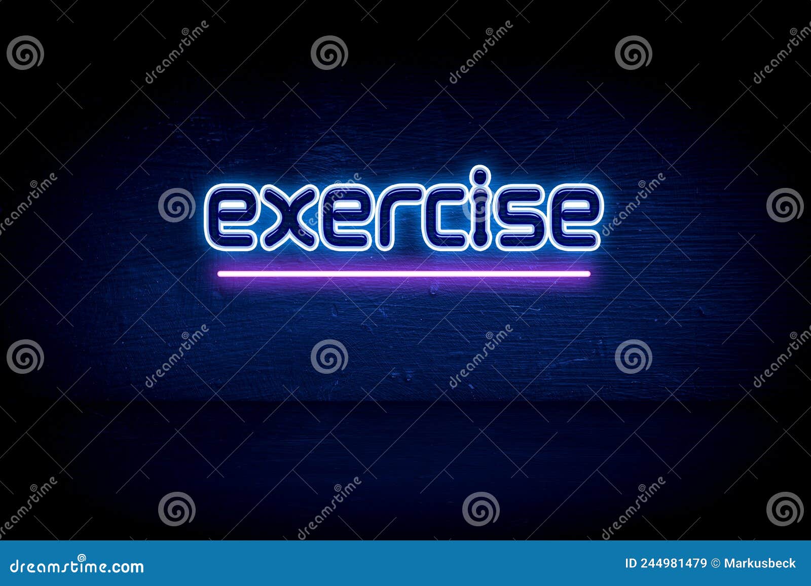 Exercise - Blue Neon Announcement Signboard Stock Image - Image of neon ...