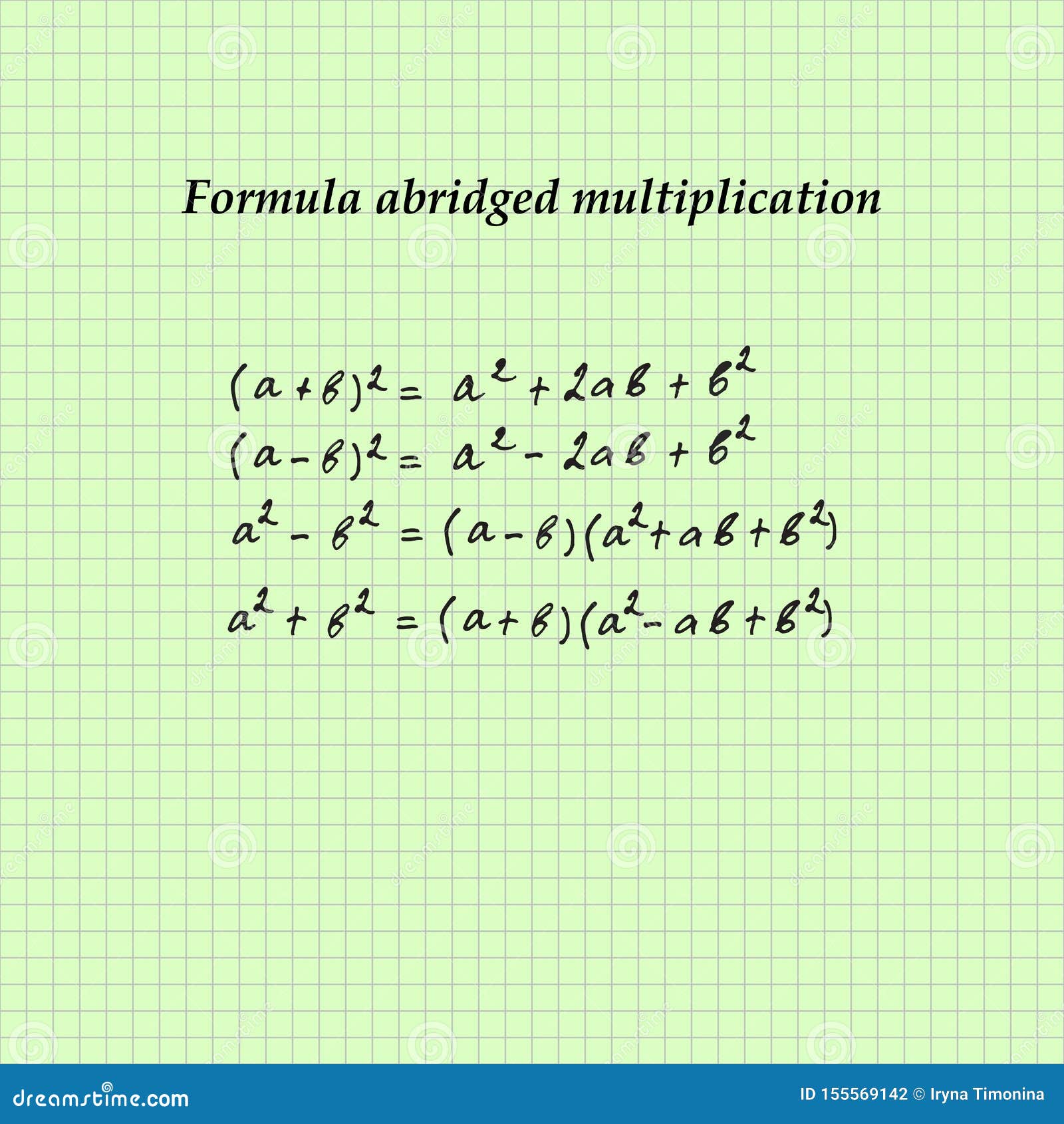 Exercise Book in a Cage. the Formulas for Algebra. Equations Stock ...