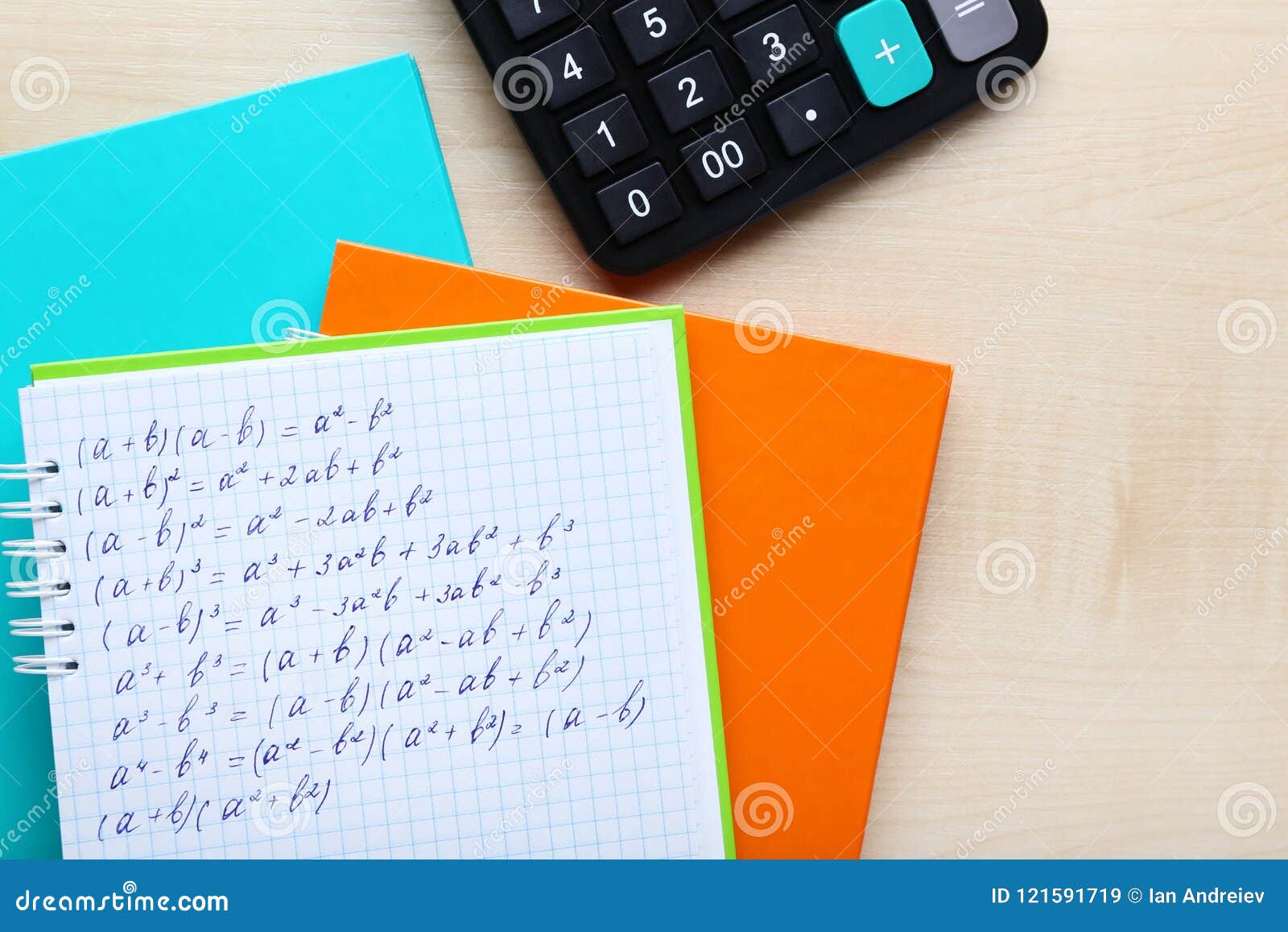 Exercise Book with Maths Formulas Stock Image - Image of equipment ...
