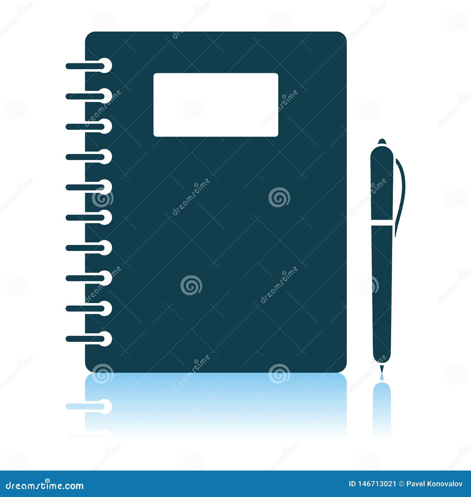 Exercise Book with Pen Icon Stock Vector - Illustration of education ...