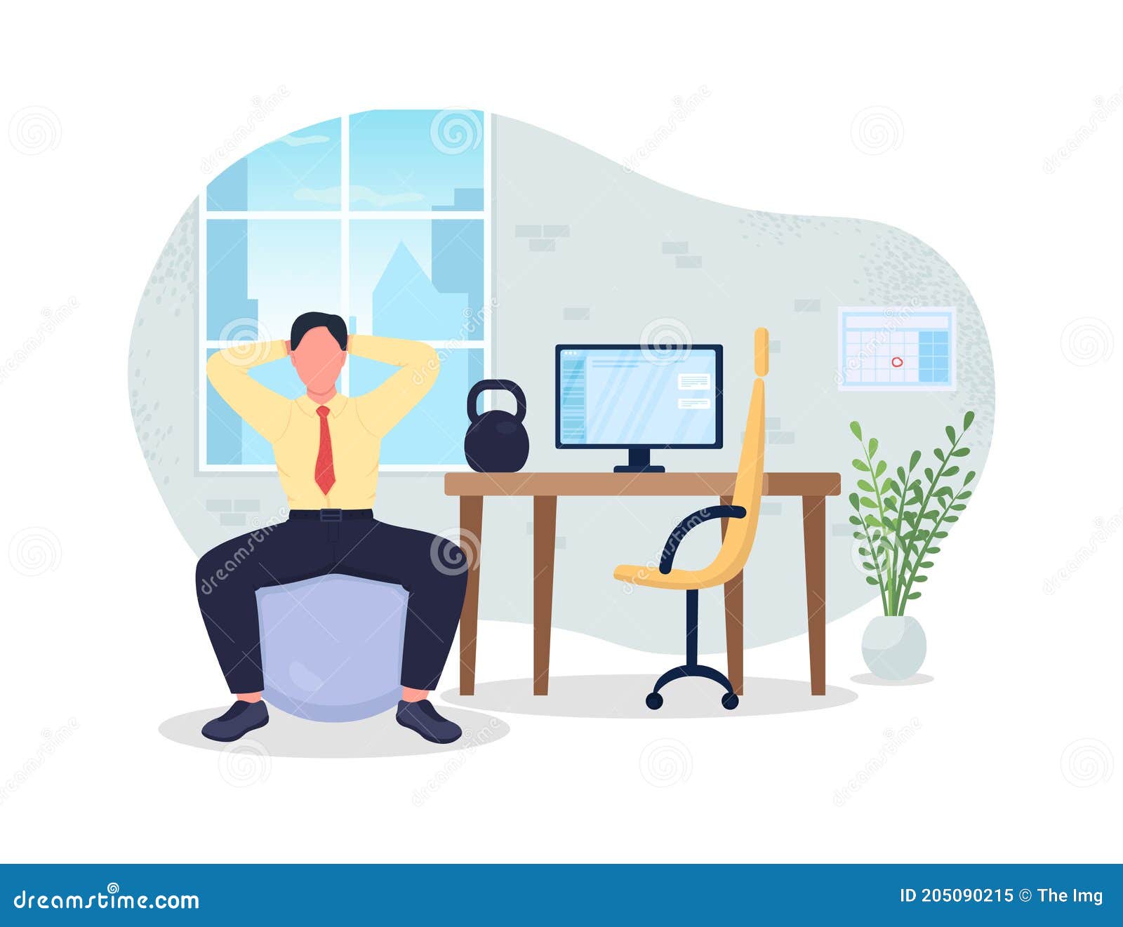 Exercise Break at Workplace 2D Vector Web Banner, Poster Stock Vector ...