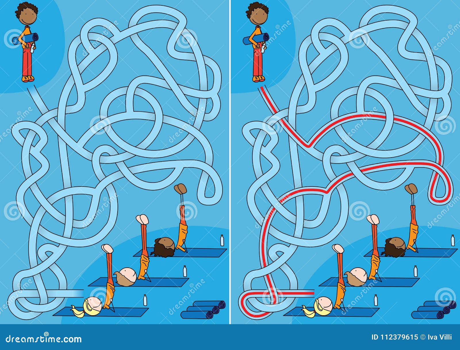 Exercise class maze stock vector. Illustration of cartoon - 112379615