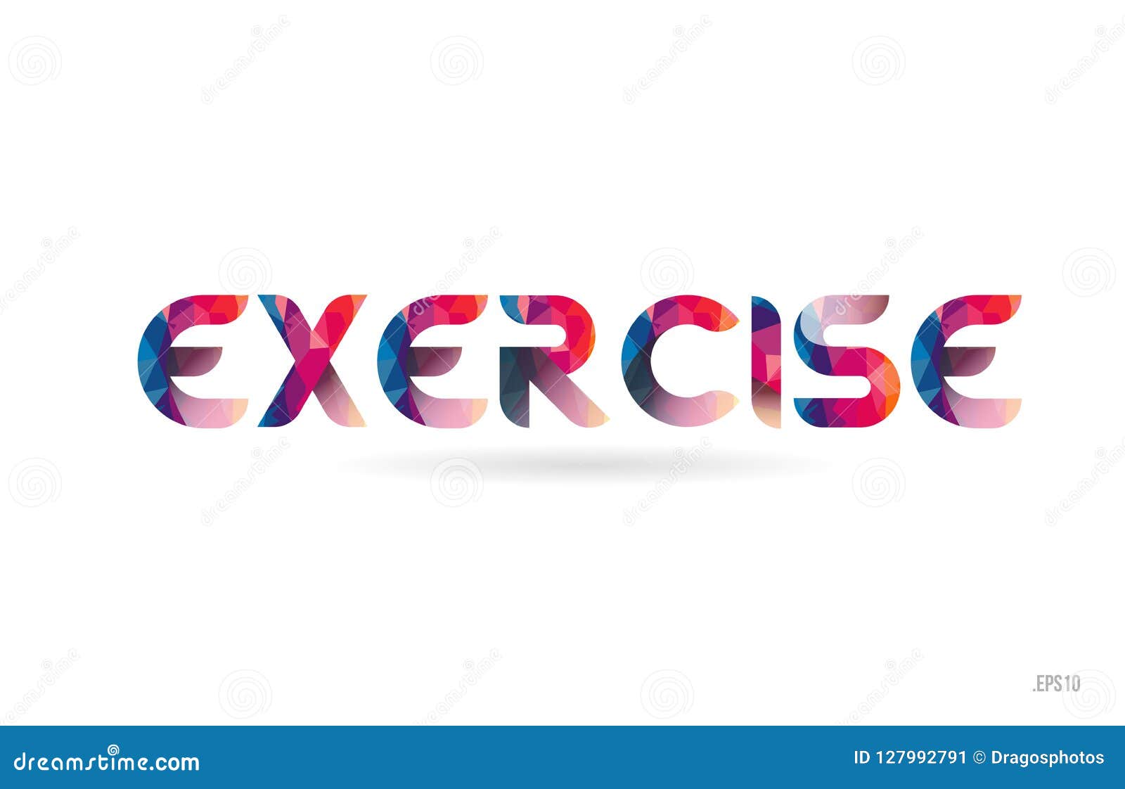 Exercise Colored Rainbow Word Text Suitable for Logo Design Stock ...