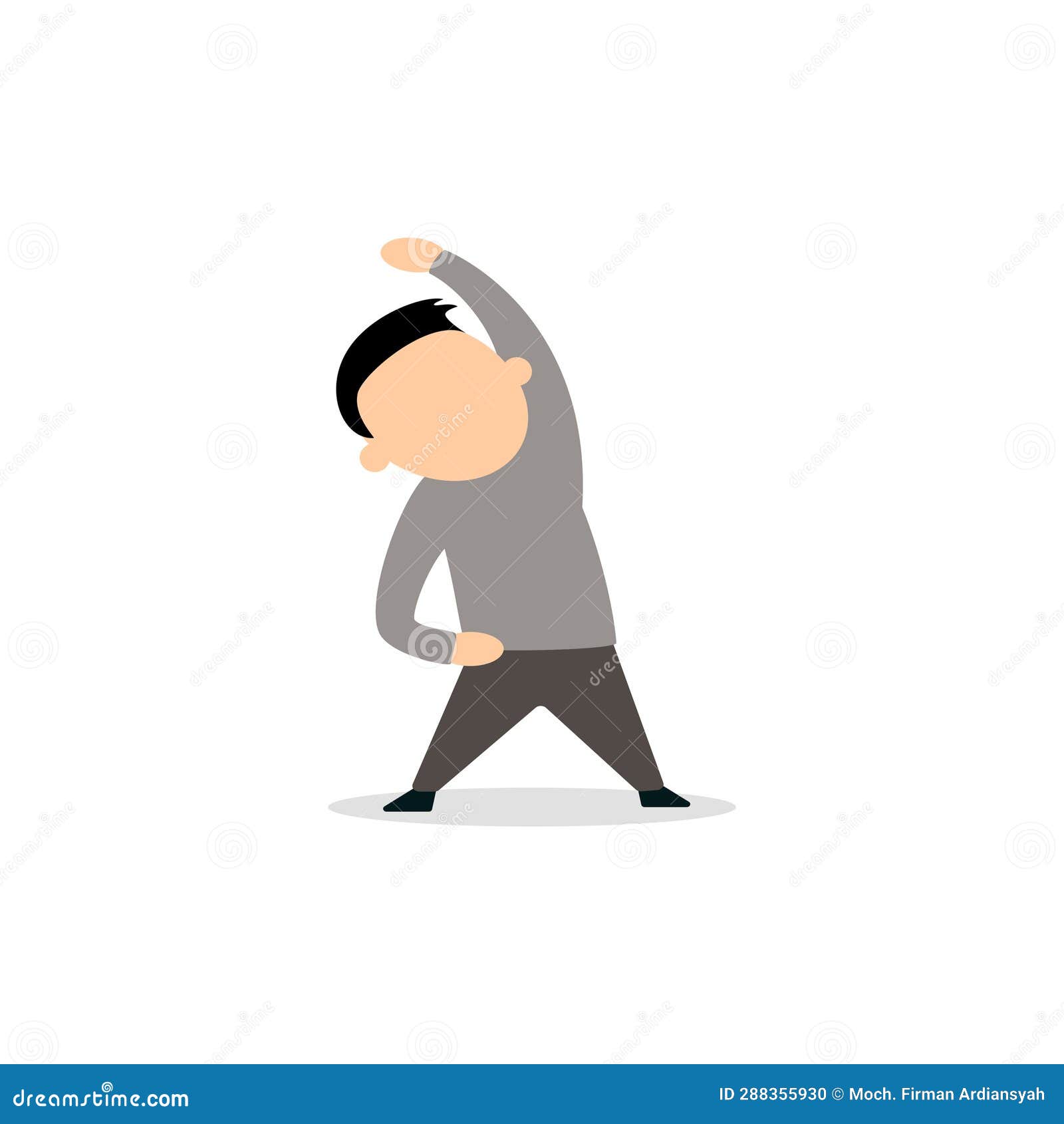 Exercise Concept Illustration in Cartoon Style on White Background ...