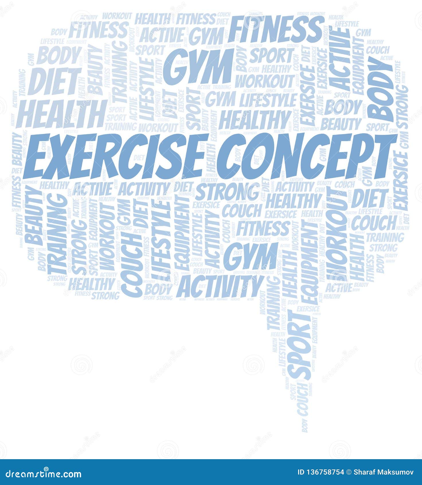 Exercise Concept Word Cloud Stock Illustration - Illustration of ...