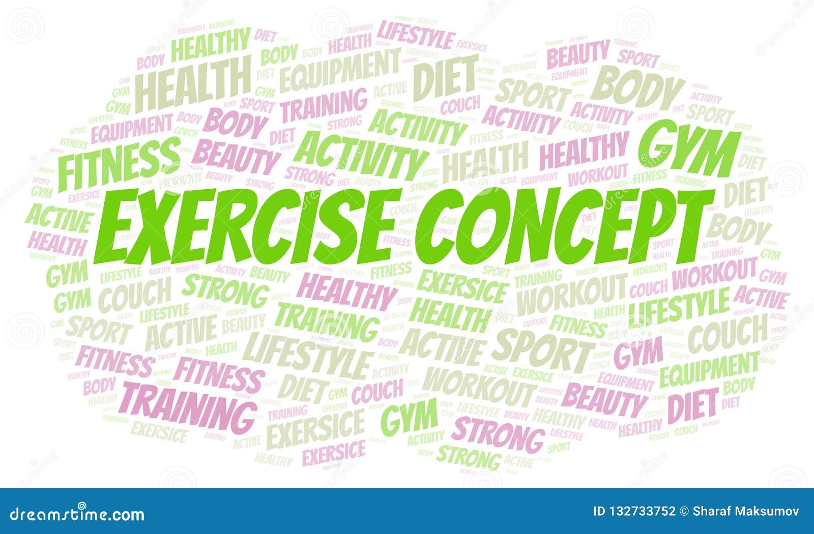 Exercise Concept Word Cloud Stock Illustration - Illustration of couch ...