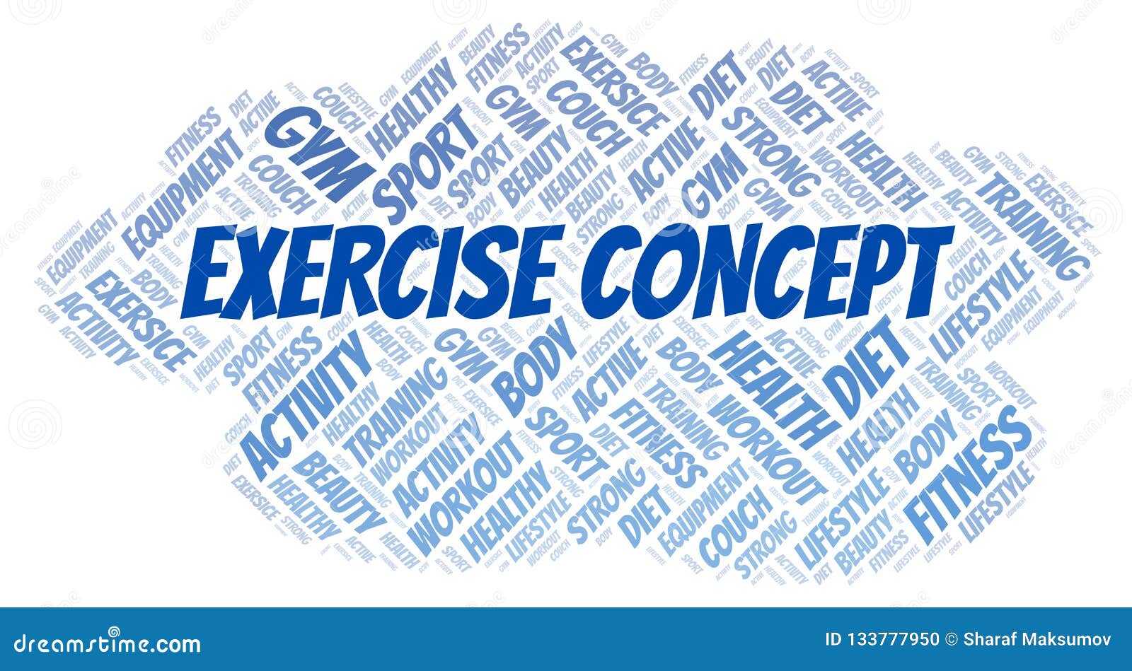 Exercise Concept Word Cloud Stock Illustration - Illustration of ...