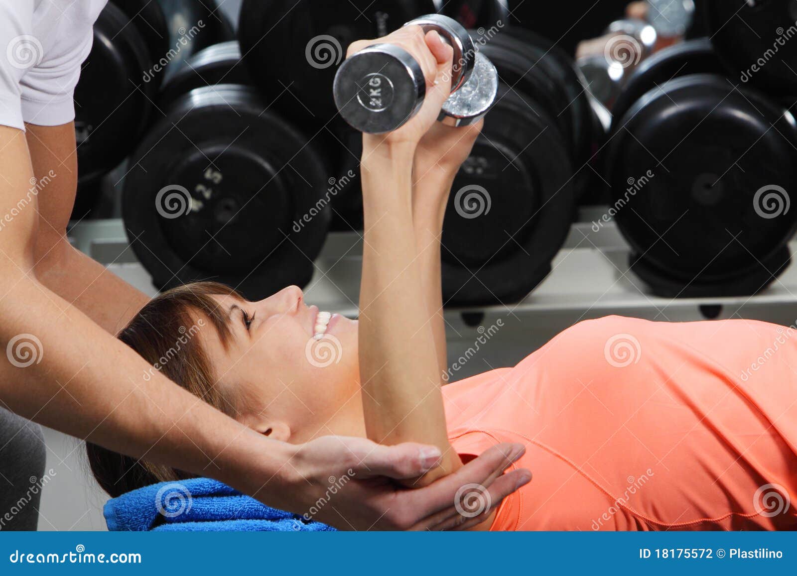 Exercise with dumbbell stock photo. Image of human, body - 18175572