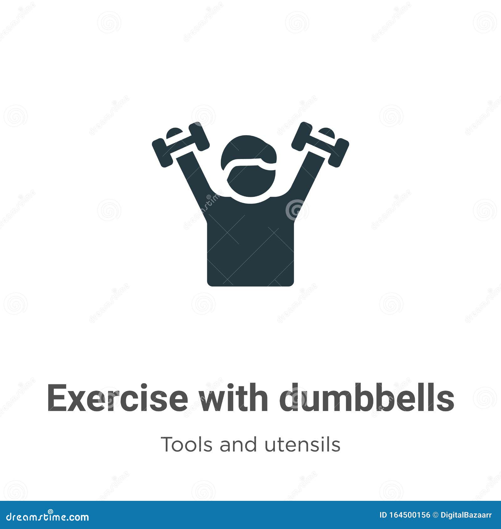 Exercise with Dumbbells Vector Icon on White Background. Flat Vector ... Exercise with Dumbbells Vector Icon on White Background. Flat Vector ...